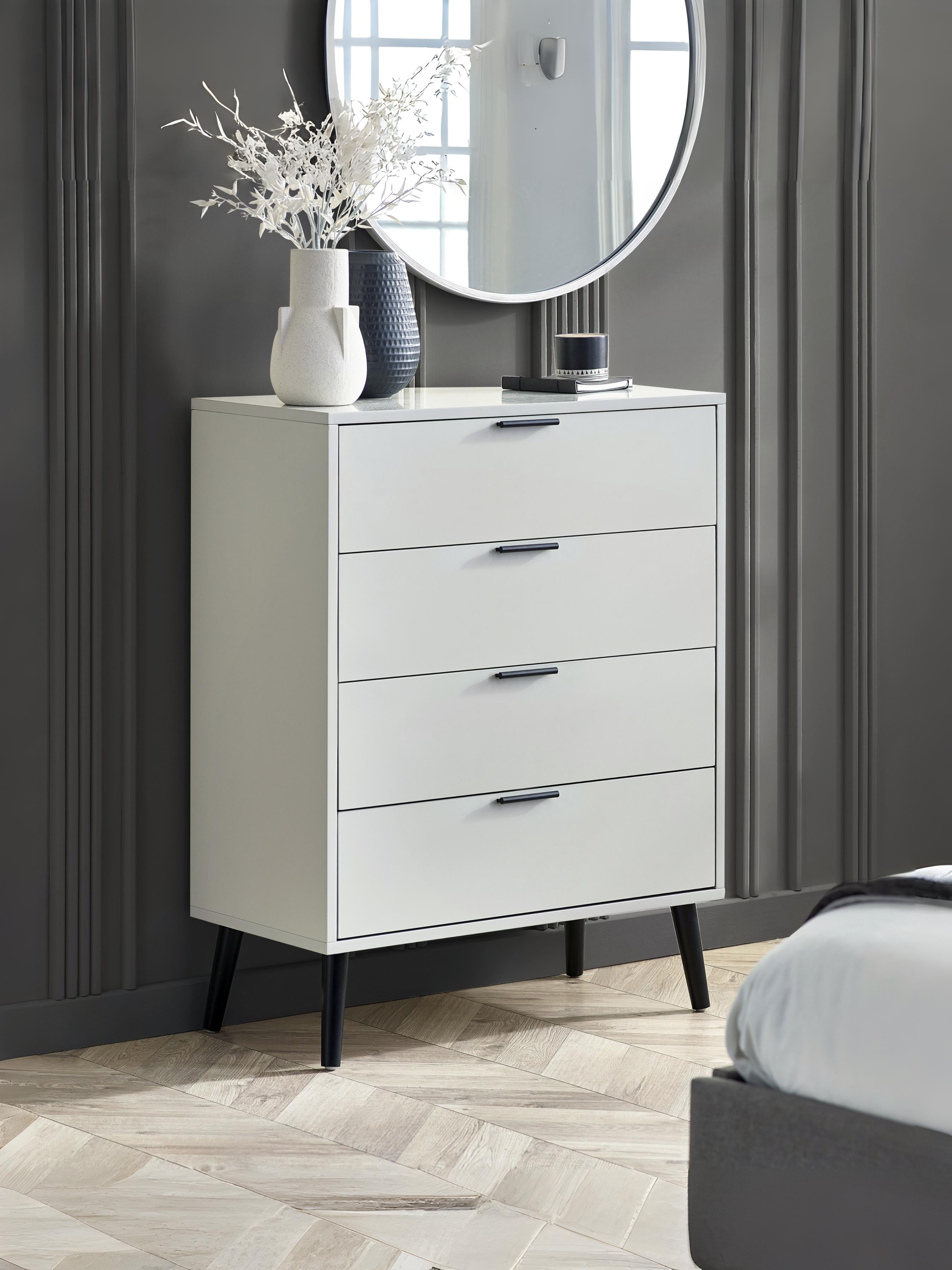 Asa 4 Drawer Chest Silk Grey – Honeypot Furniture