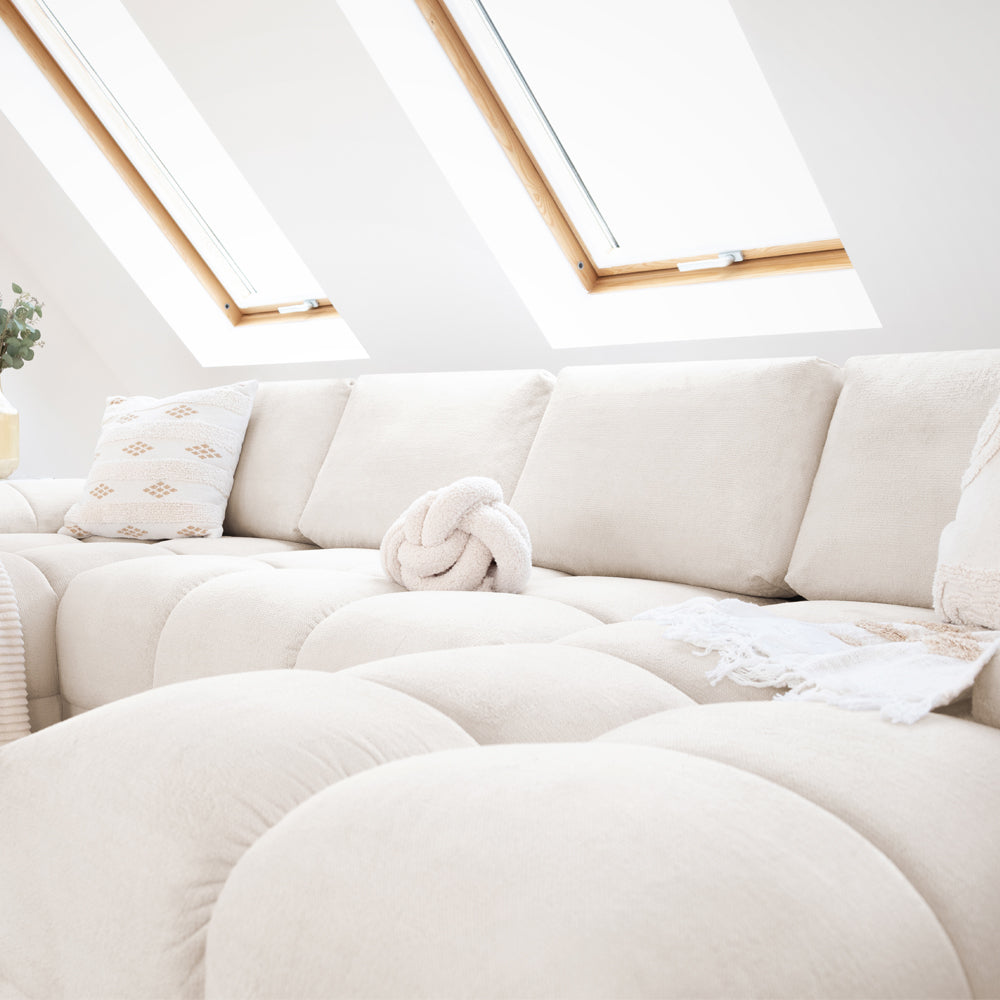 Azzuro Sofa Bed Cream Universal Corner | Fabric Sofa | Honeypot Furniture