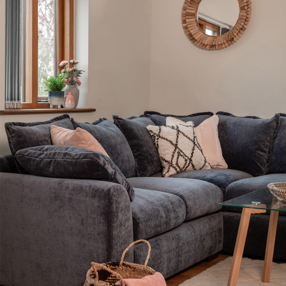 Colbee Sofa Blue Large Corner | Fabric Sofa | Honeypot Furniture