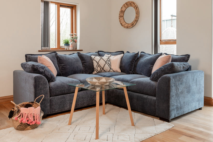 Colbee Sofa Blue Large Corner | Fabric Sofa | Honeypot Furniture