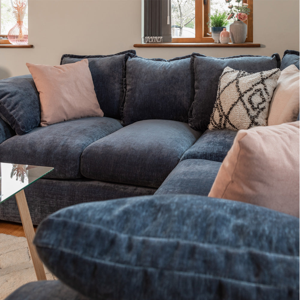 Colbee Sofa Blue Large Corner | Fabric Sofa | Honeypot Furniture