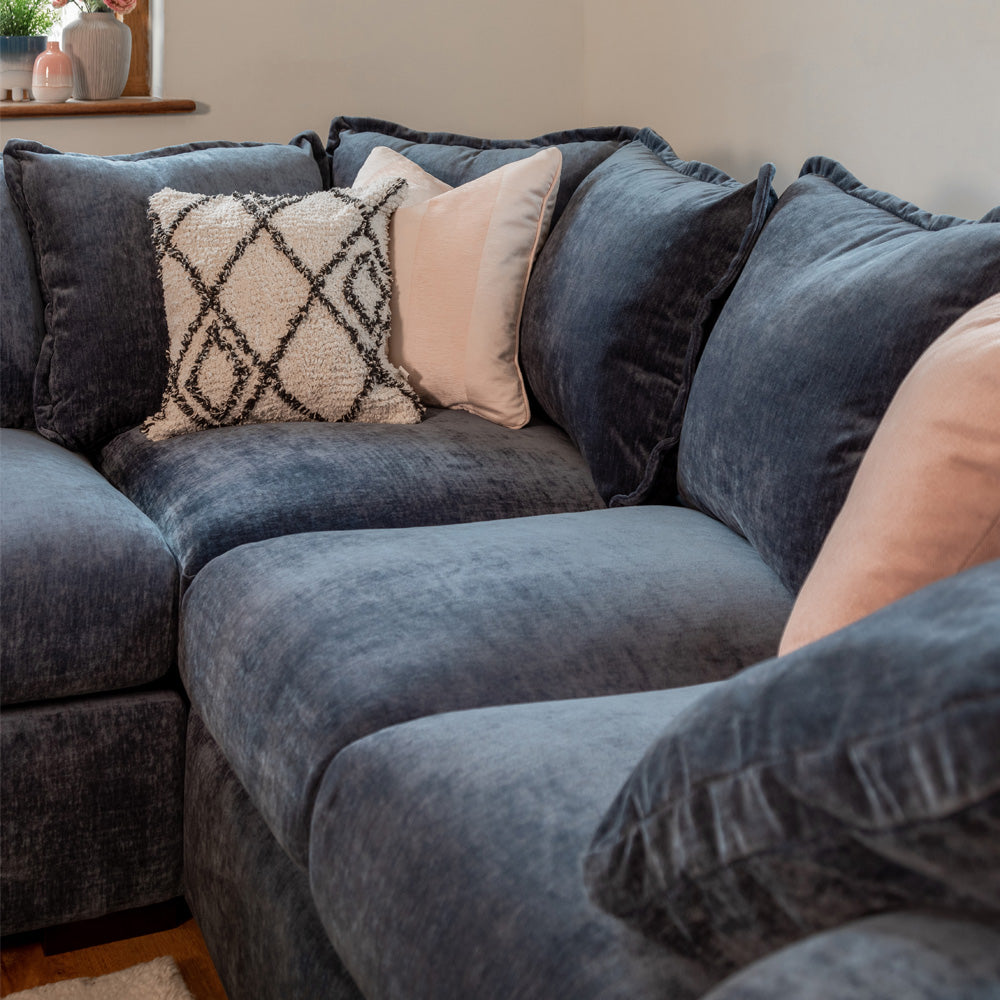 Colbee Sofa Blue Large Corner | Fabric Sofa | Honeypot Furniture