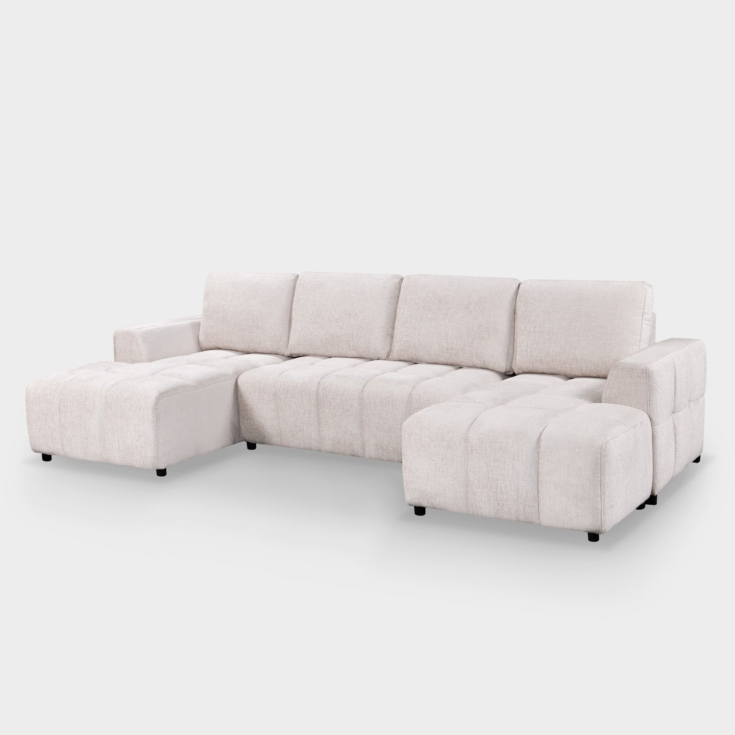 Lora Sofa Bed U Shape Corner Beige – Honeypot Furniture