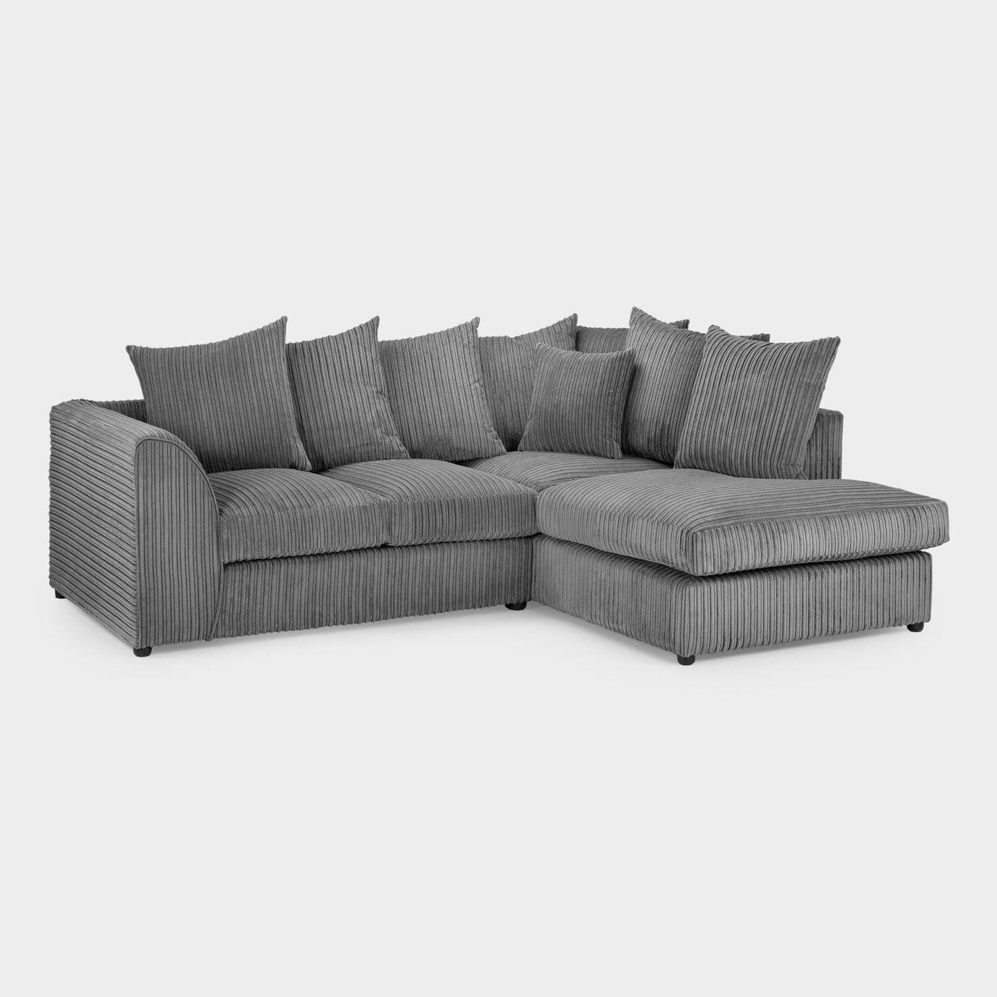 Harley Jumbo Sofa Grey Right Hand Facing Corner | Fabric Sofa ...